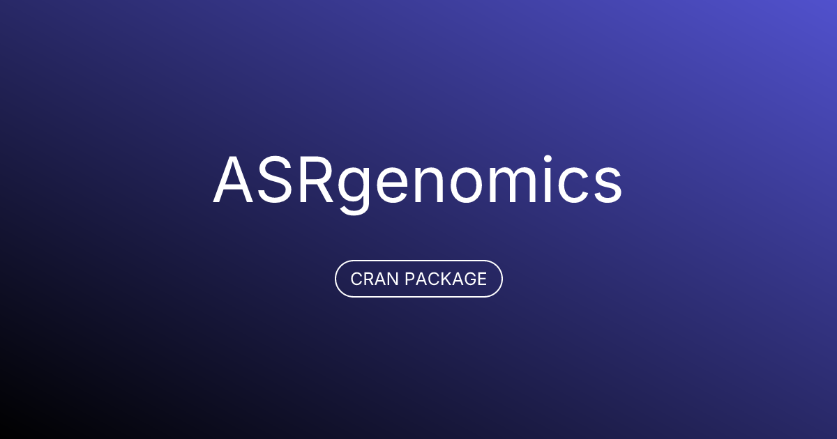 ASRgenomics: Complementary Genomic Functions | CRAN/E