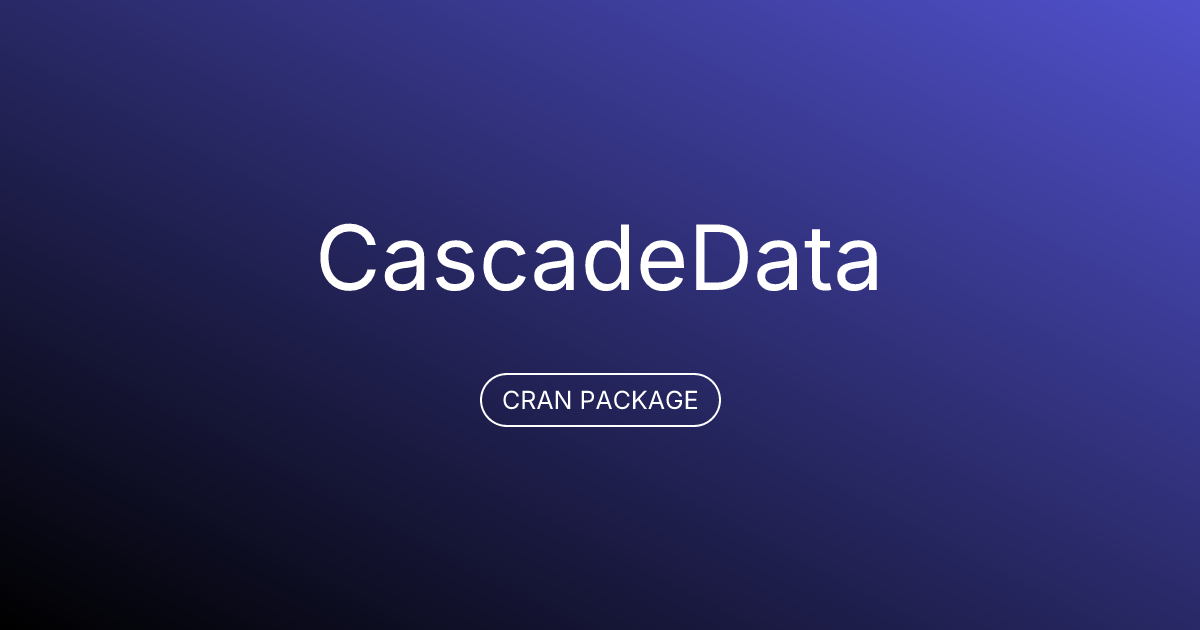 CascadeData: Experimental Data of Cascade Experiments in Genomics | CRAN/E