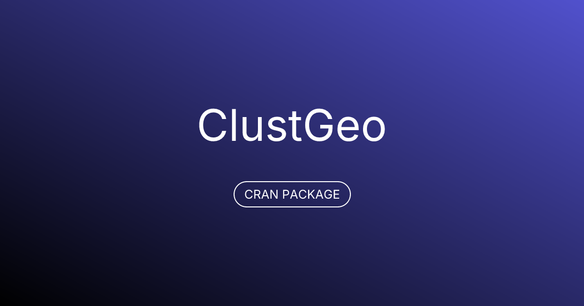 Clustgeo Hierarchical Clustering With Spatial Constraints Crane