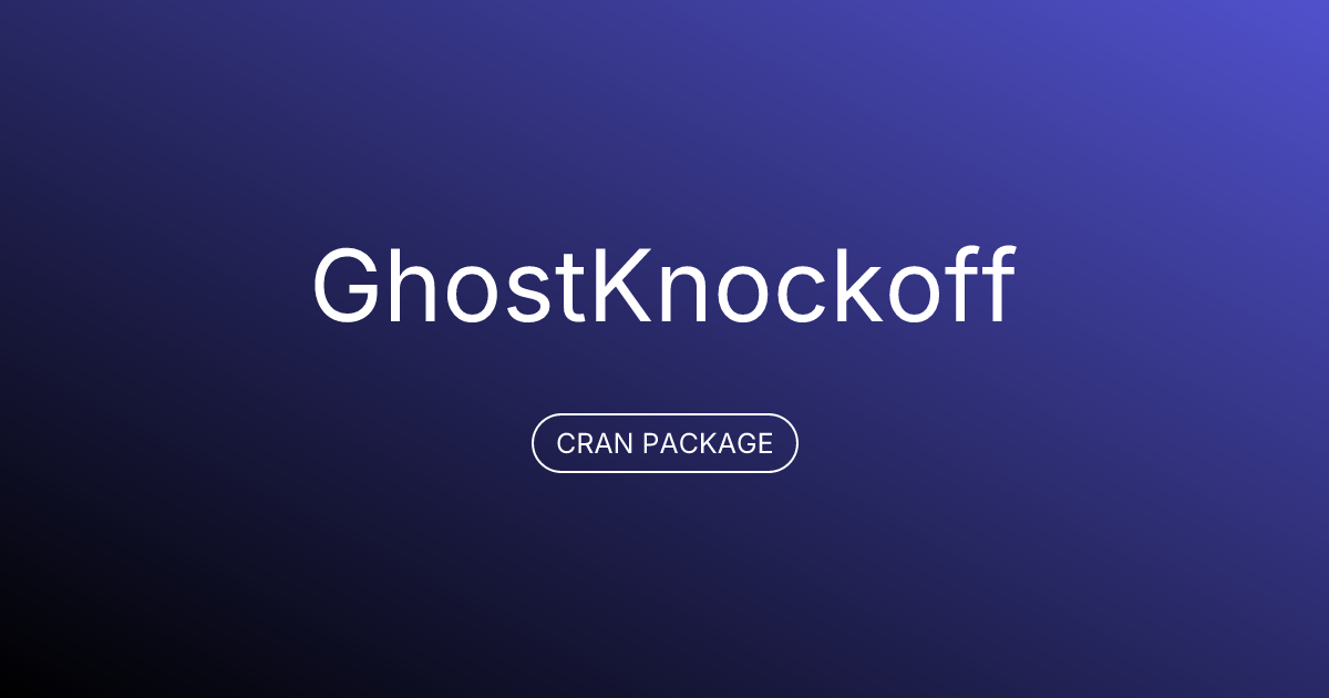GhostKnockoff: The Knockoff Inference Using Summary Statistics | CRAN/E
