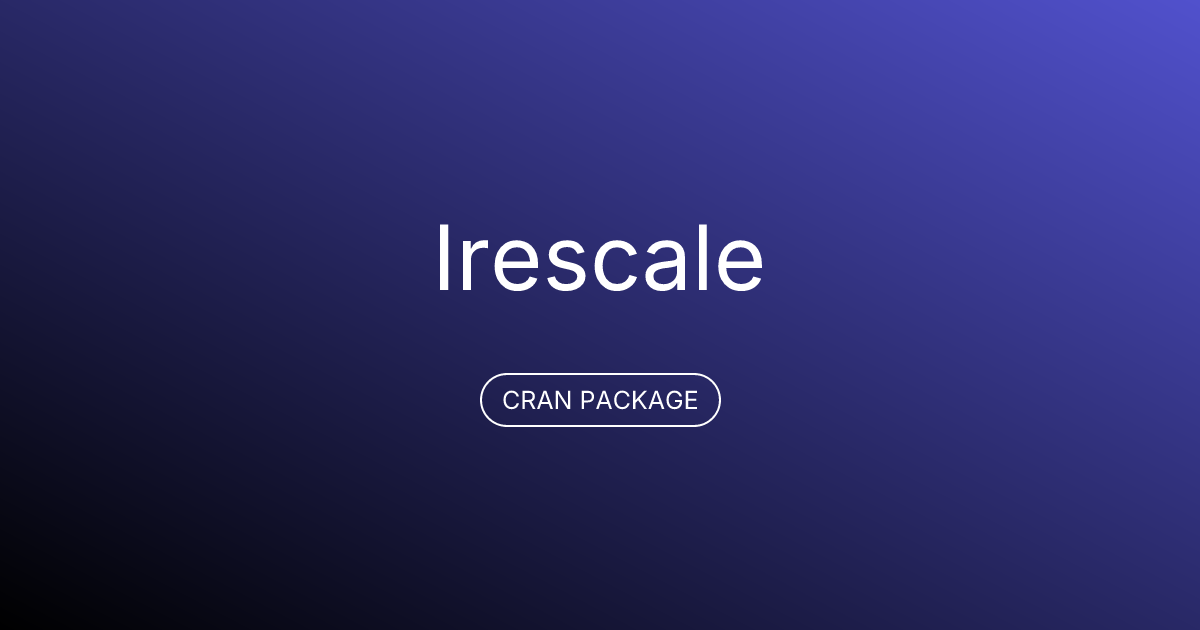 Irescale: Calculate and Rectify Moran's I | CRAN/E