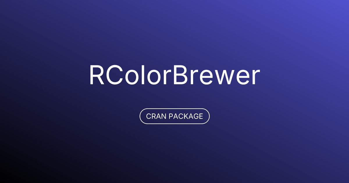 RColorBrewer: ColorBrewer Palettes | CRAN/E