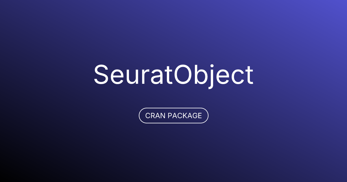 Seuratobject Data Structures For Single Cell Data Crane