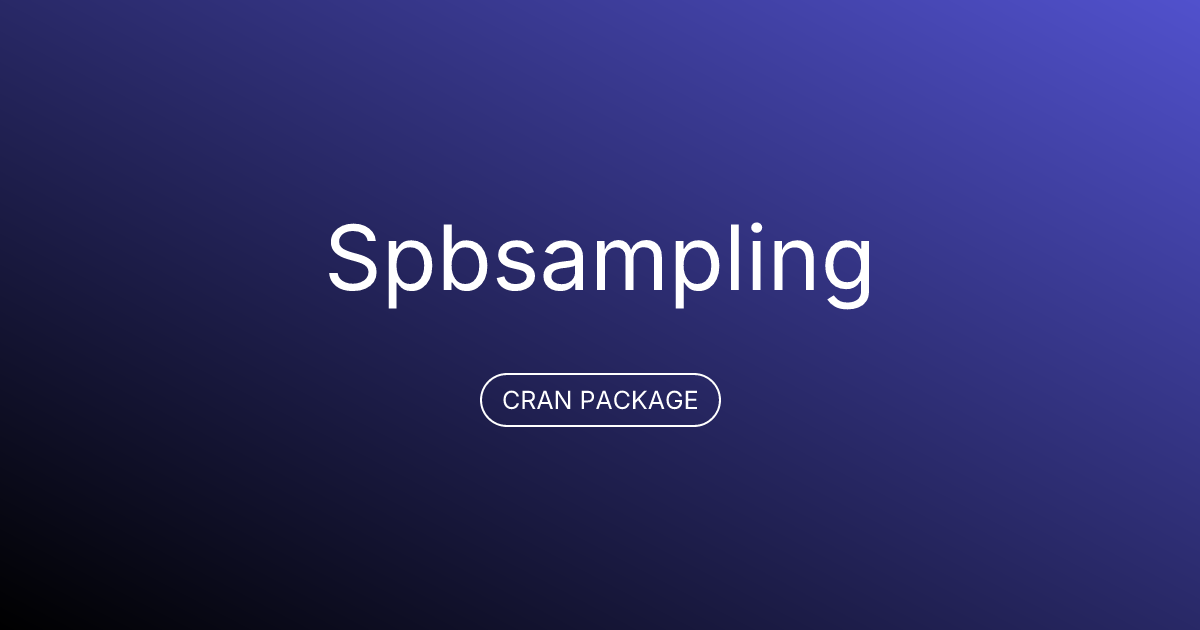 Spbsampling: Spatially Balanced Sampling | CRAN/E