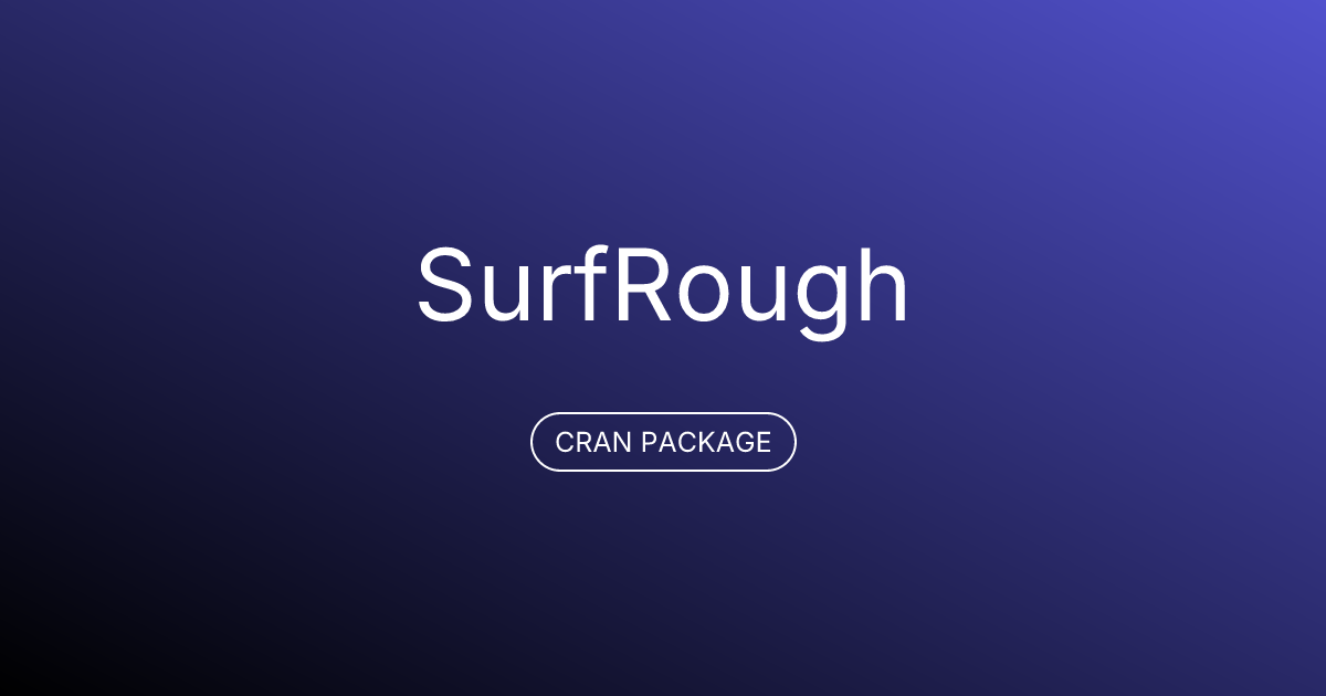 SurfRough: Calculate Surface/Image Texture Indexes | CRAN/E