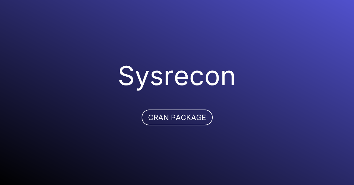 Sysrecon: Systematical Metabolic Reconstruction | CRAN/E