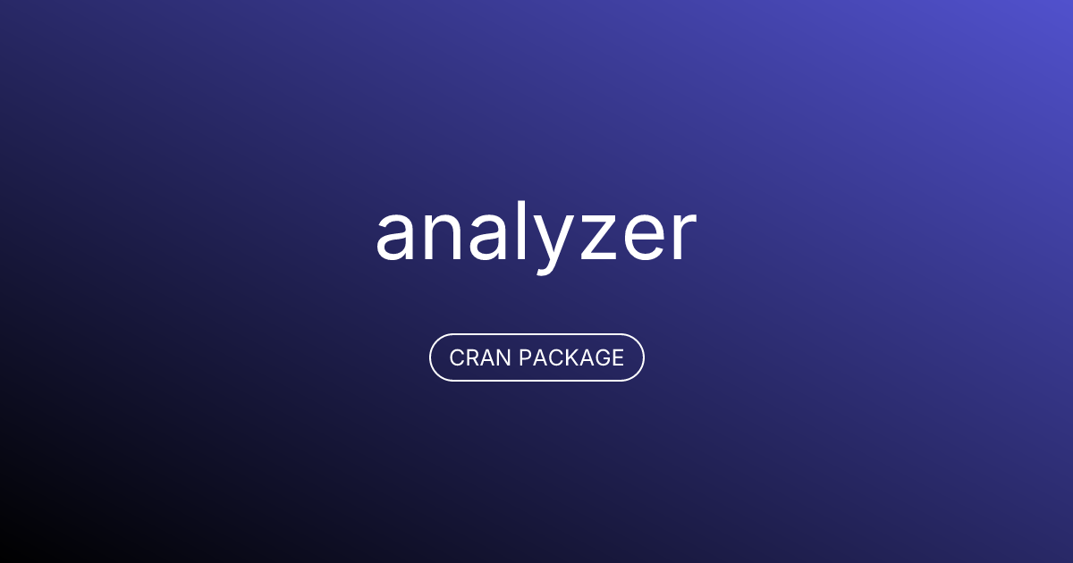 analyzer: Data Analysis and Automated R Notebook Generation | CRAN/E