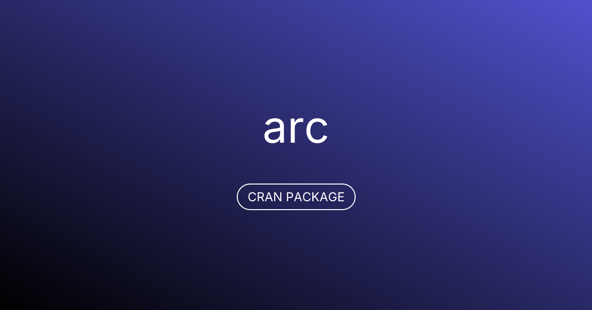 arc: Association Rule Classification | CRAN/E