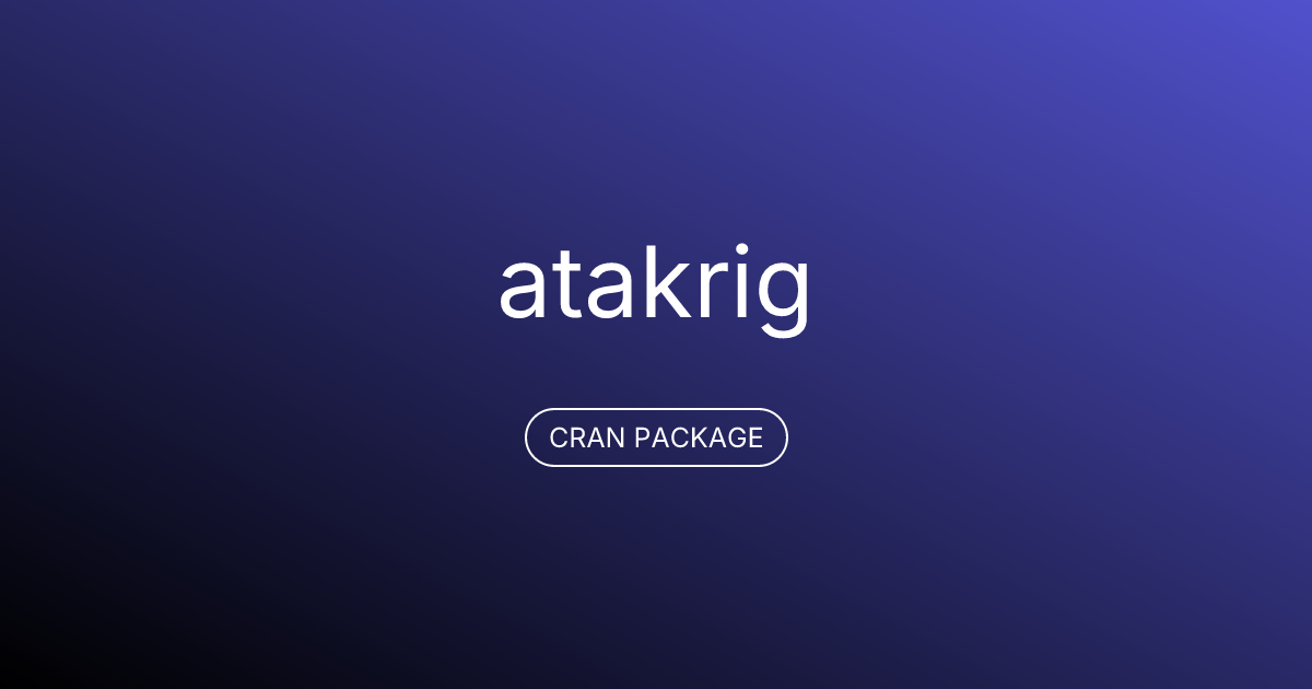 atakrig: Area-to-Area Kriging | CRAN/E
