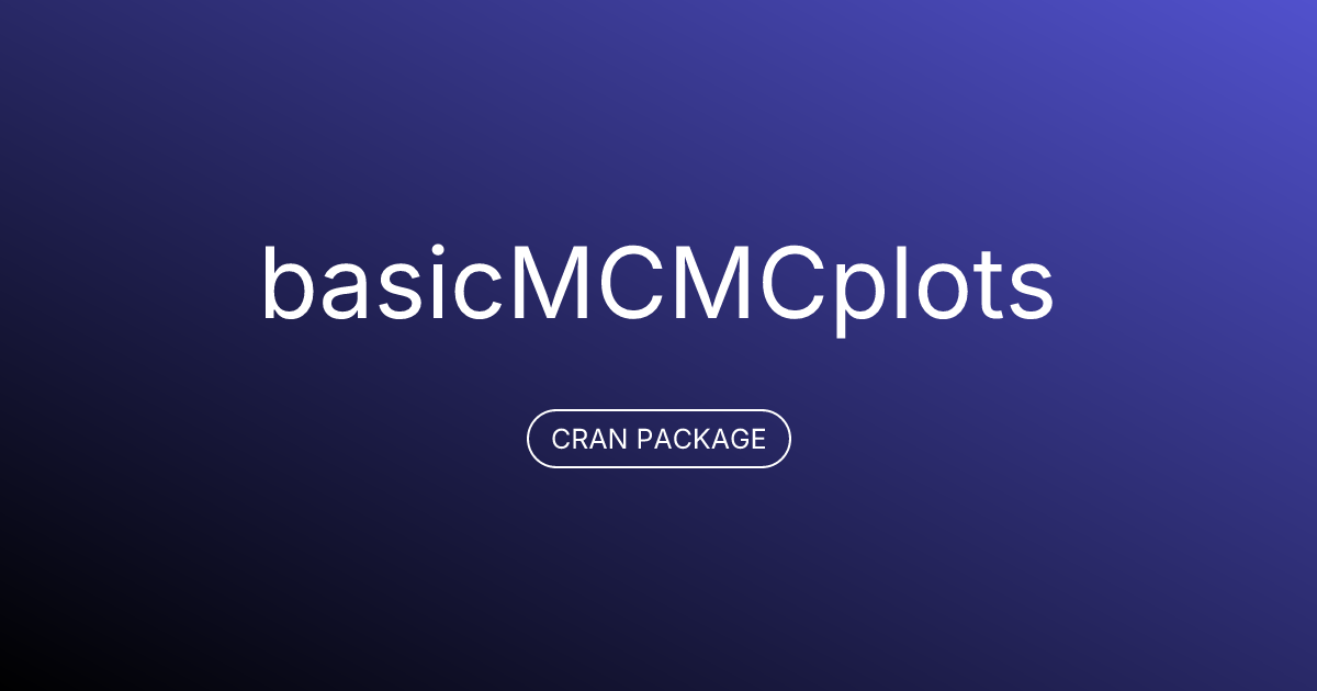 basicMCMCplots: Trace Plots, Density Plots and Chain Comparisons for ...