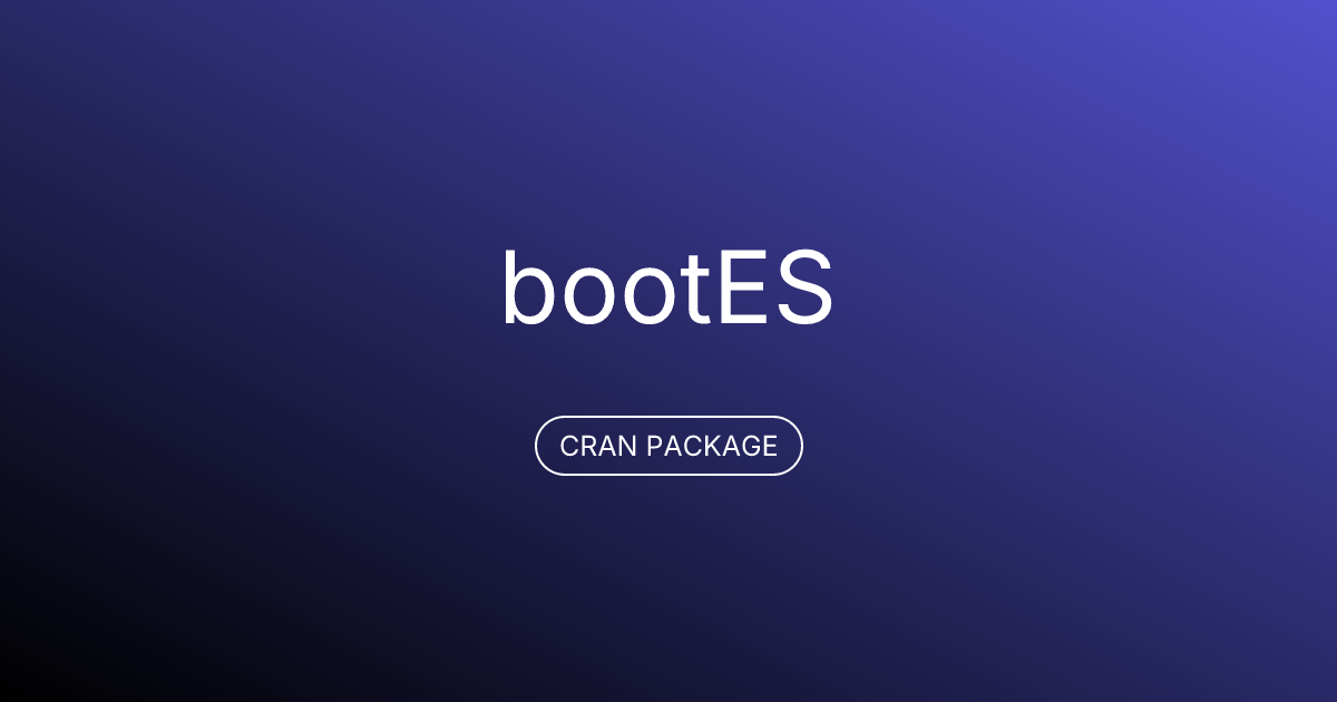 bootES: Bootstrap Confidence Intervals on Effect Sizes | CRAN/E