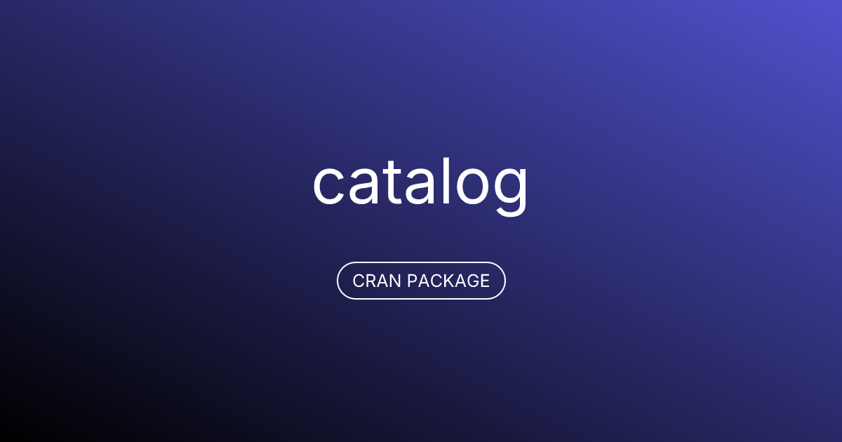 catalog: Access the 'Spark Catalog' API via 'sparklyr' | CRAN/E