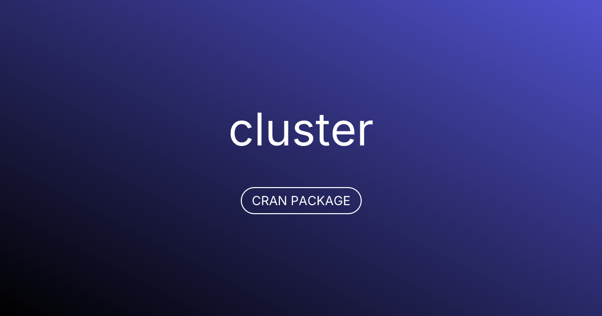 cluster: Finding Groups in Data: Cluster Analysis Extended Rousseeuw et al. | CRAN/E