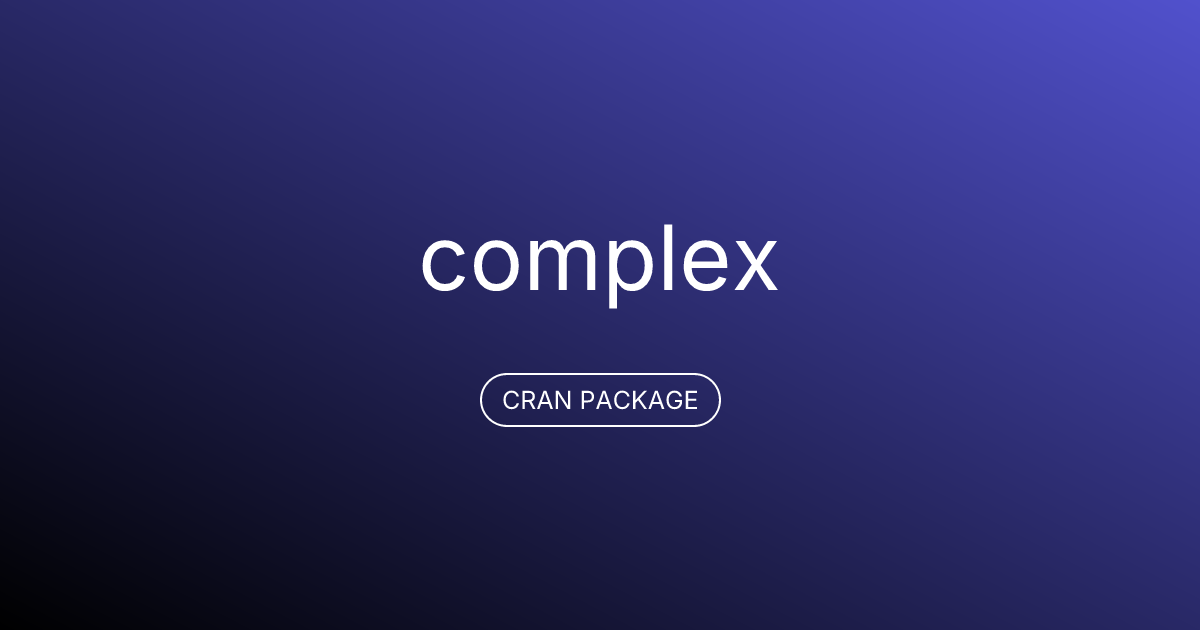 complex: Time Series Analysis and Forecasting Using Complex Variables | CRAN/E