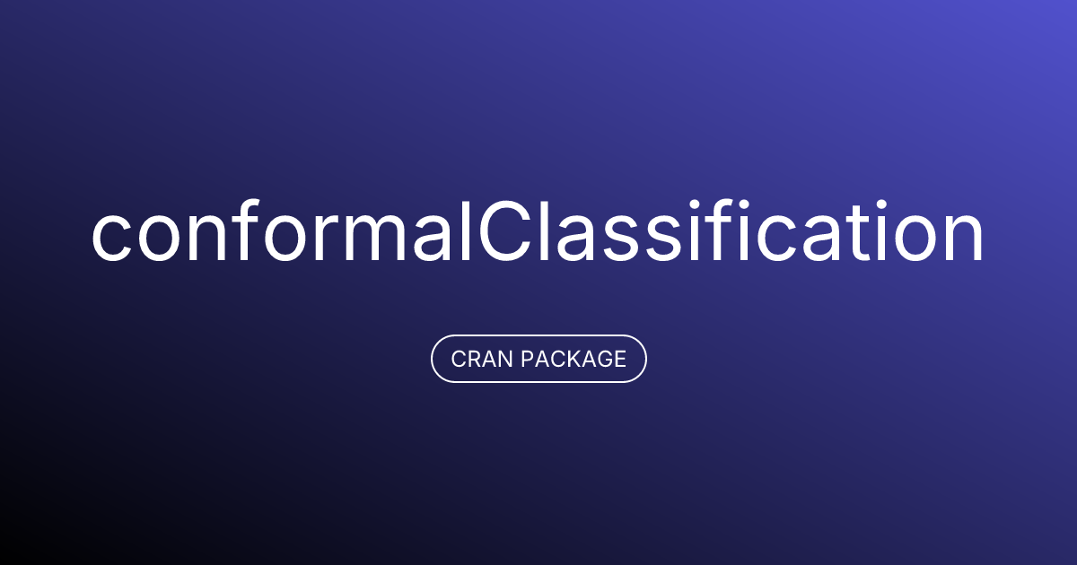 conformalClassification | CRAN/E