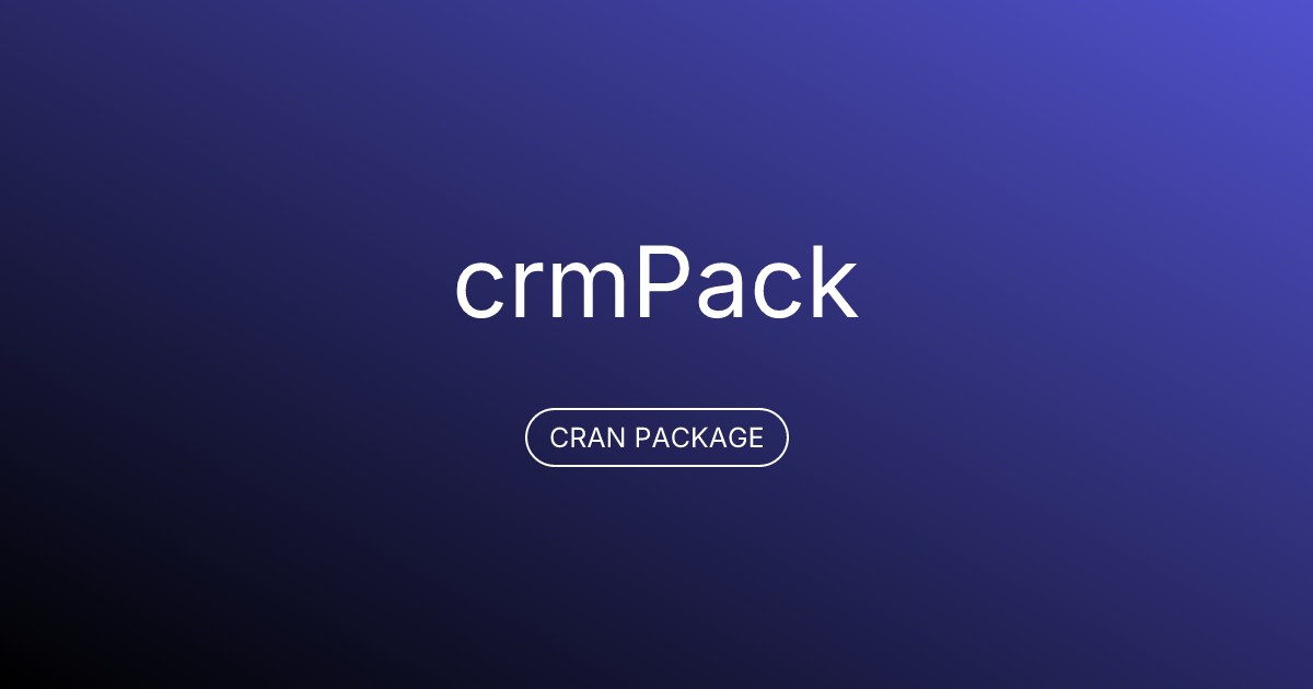 Crmpack Object Oriented Implementation Of Crm Designs Crane