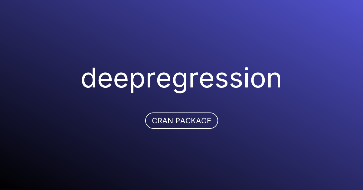 deepregression: Fitting Deep Distributional Regression | CRAN/E