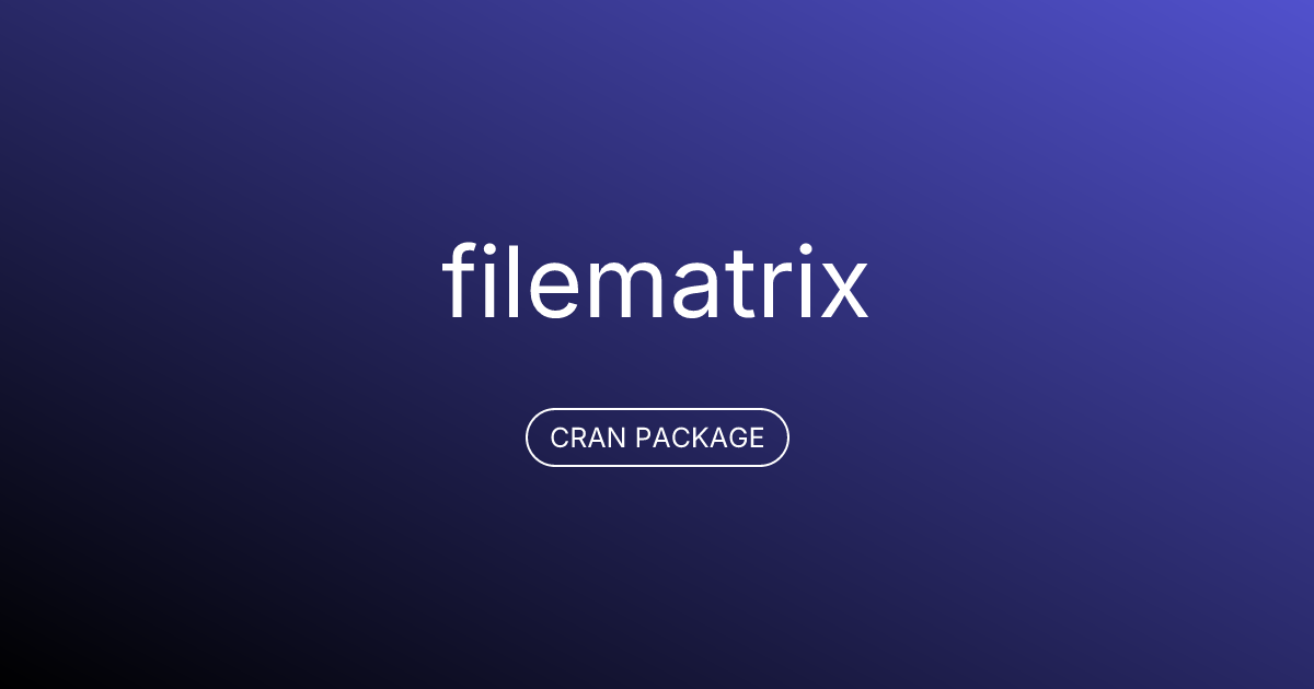filematrix: File-Backed Matrix Class with Convenient Read and Write ...