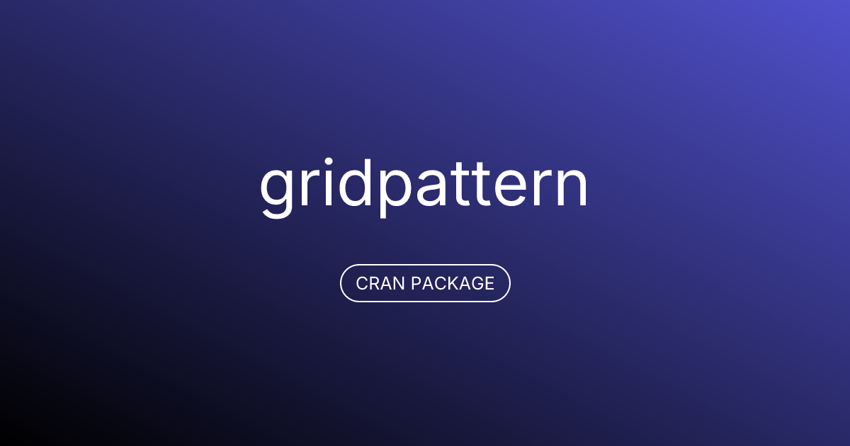 gridpattern: 'grid' Pattern Grobs | CRAN/E