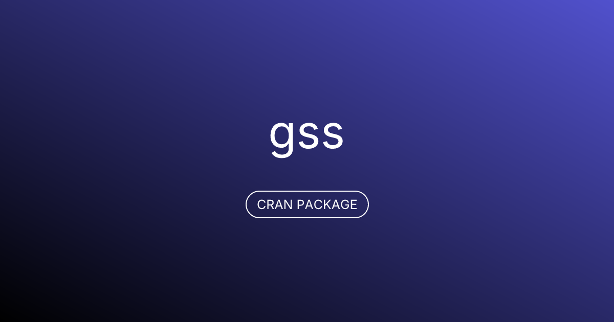 gss: General Smoothing Splines | CRAN/E