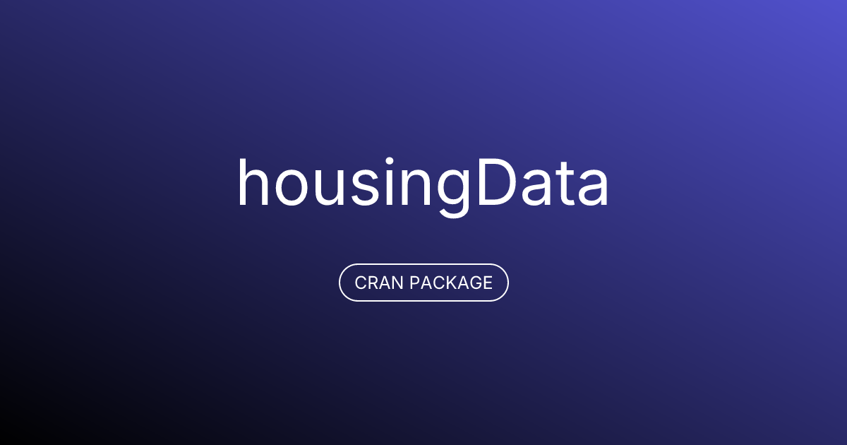 housingData: U.S. Housing Data from 2008 to 2016 | CRAN/E