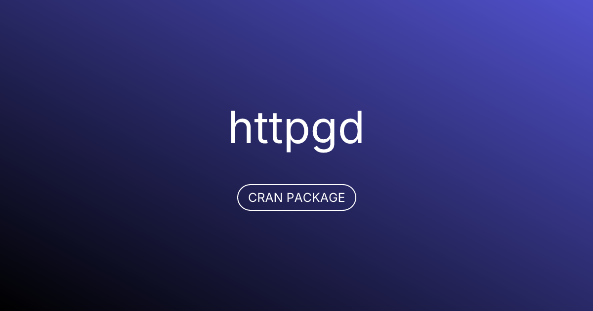 httpgd: A 'HTTP' Server Graphics Device | CRAN/E