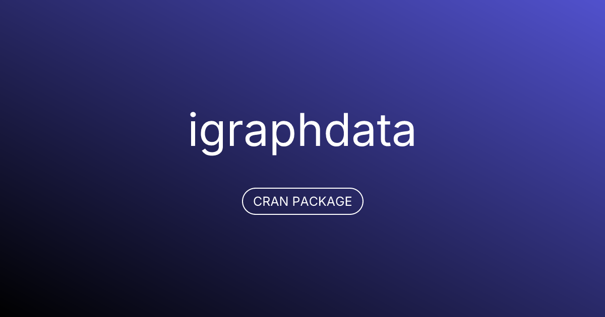 igraphdata: A Collection of Network Data Sets for the 'igraph' Package ...