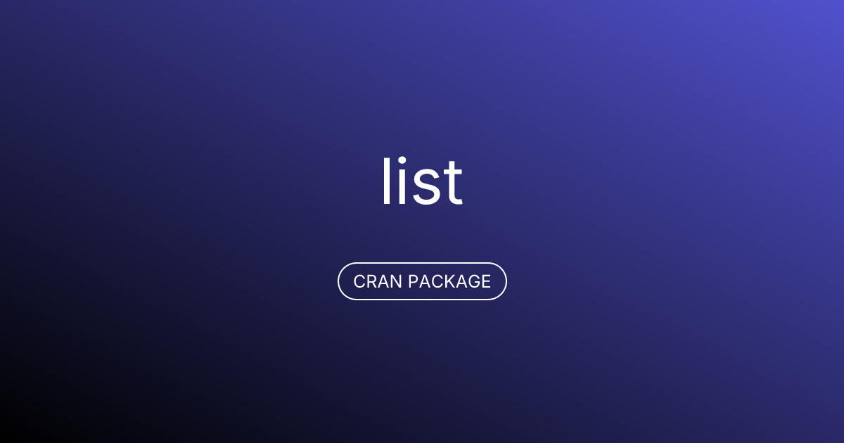 list: Statistical Methods for the Item Count Technique and List Experiment | CRAN/E