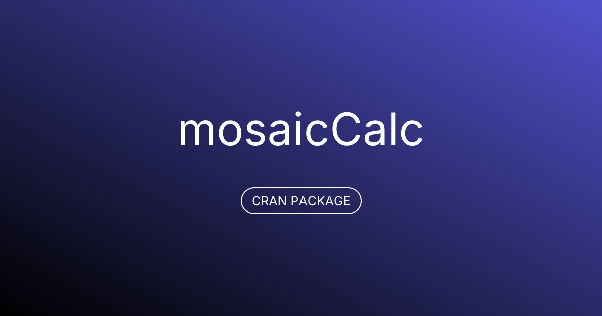 mosaicCalc: R-Language Based Calculus Operations for Teaching | CRAN/E