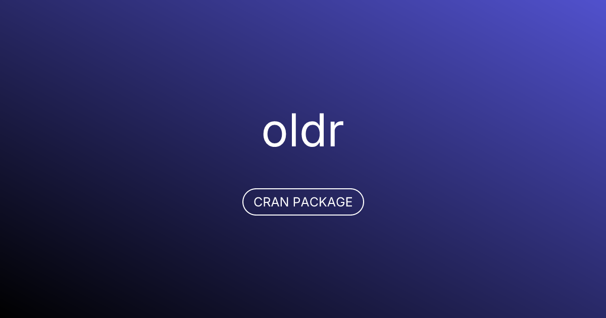oldr: An Implementation of Rapid Assessment Method for Older People | CRAN/E