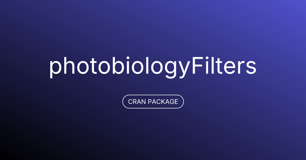photobiologyFilters: Spectral Transmittance and Spectral Reflectance Data | CRAN/E