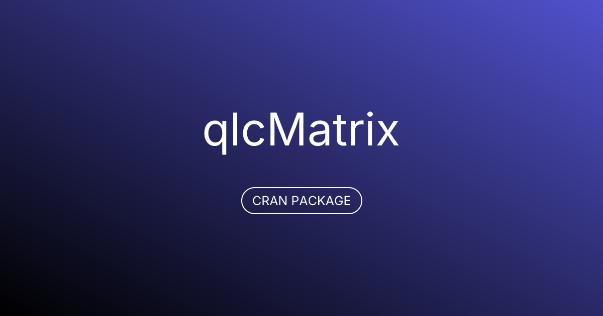 qlcMatrix: Utility Sparse Matrix Functions for Quantitative Language ...