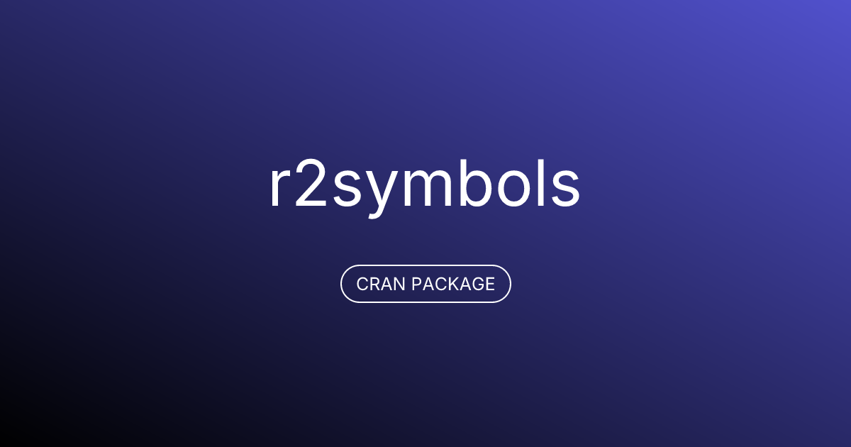 r2symbols: Symbols for 'Markdown' and 'Shiny' Application | CRAN/E