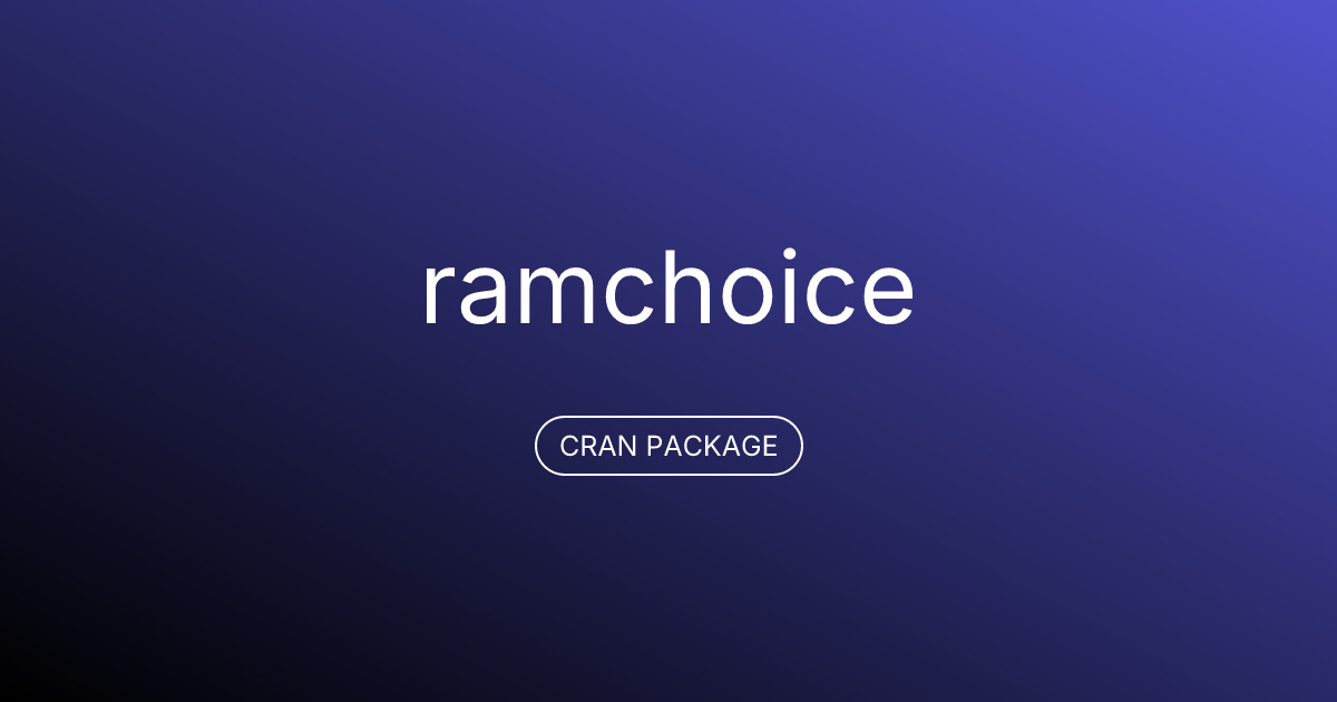 ramchoice: Revealed Preference and Attention Analysis in Random Limited Attention Models | CRAN/E