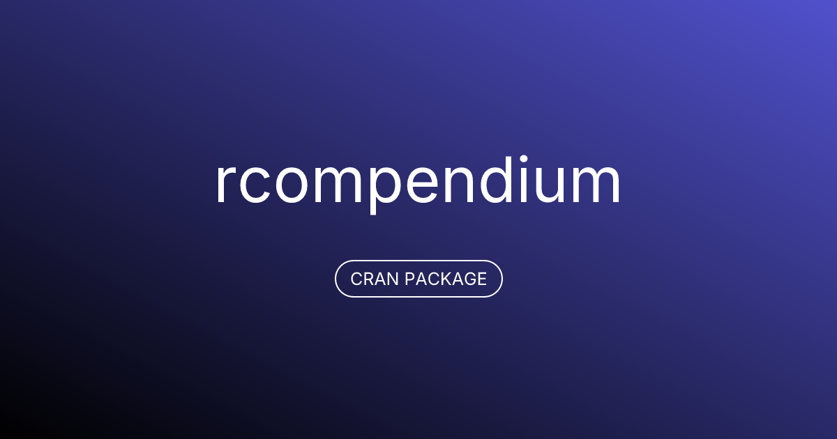 rcompendium: Create a Package or Research Compendium Structure | CRAN/E