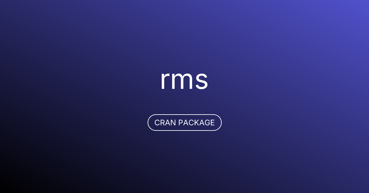 rms: Regression Modeling Strategies | CRAN/E