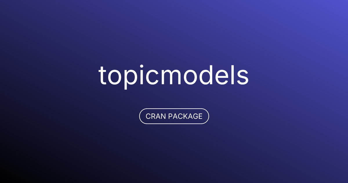 topicmodels: Topic Models | CRAN/E