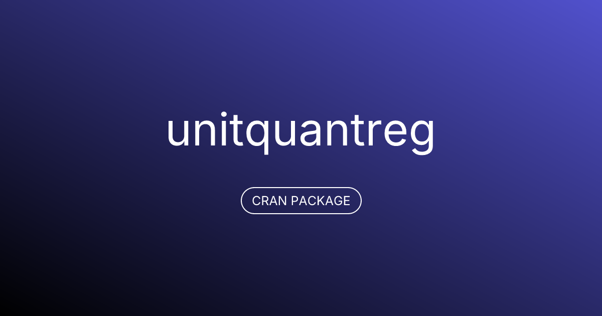 unitquantreg: Parametric Quantile Regression Models for Bounded Data | CRAN/E
